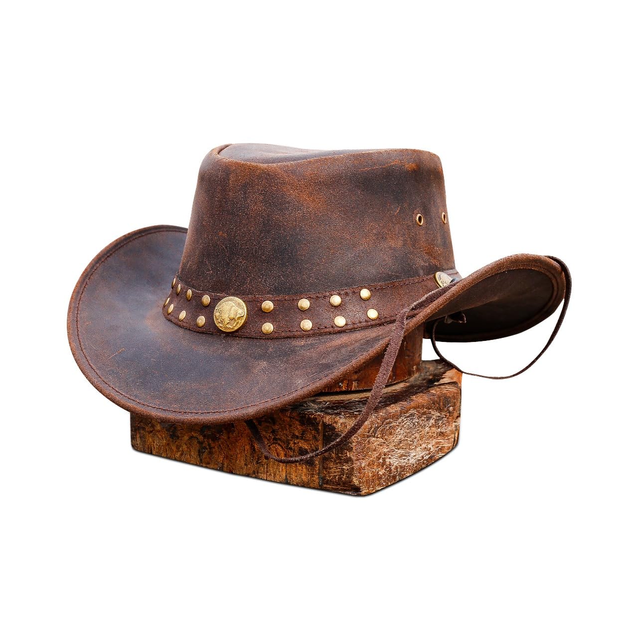 Shapeable Leather Cowboy hat into Outback hat Western Vintage ...