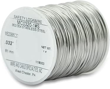 Amazon.com: Wire and Cable Specialties MC0320-1#S .032" Safety Lockwire ...