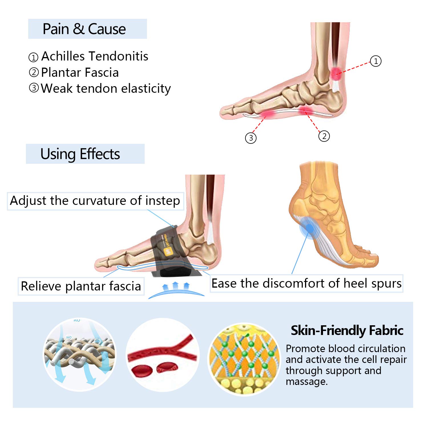 Arch Support Brace Adjustable Strap Snug Fit Cushions for Men Women ...