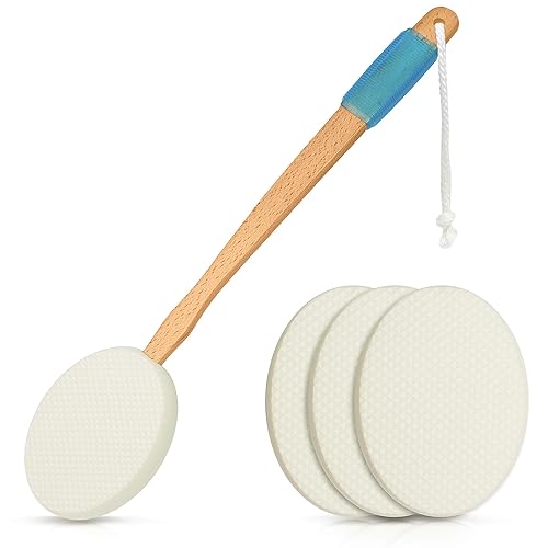 RMS 17.5" Long Lotion Applicator with 4 Pads - Long Handle for Easy ...