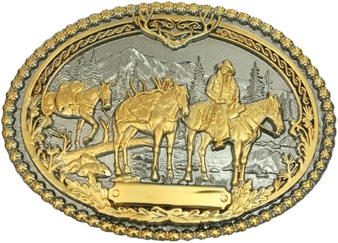 Amazon.com: Montana Silversmiths Pack Horses and Rider Two Tone Attitude Belt Buckle - 61333P ...