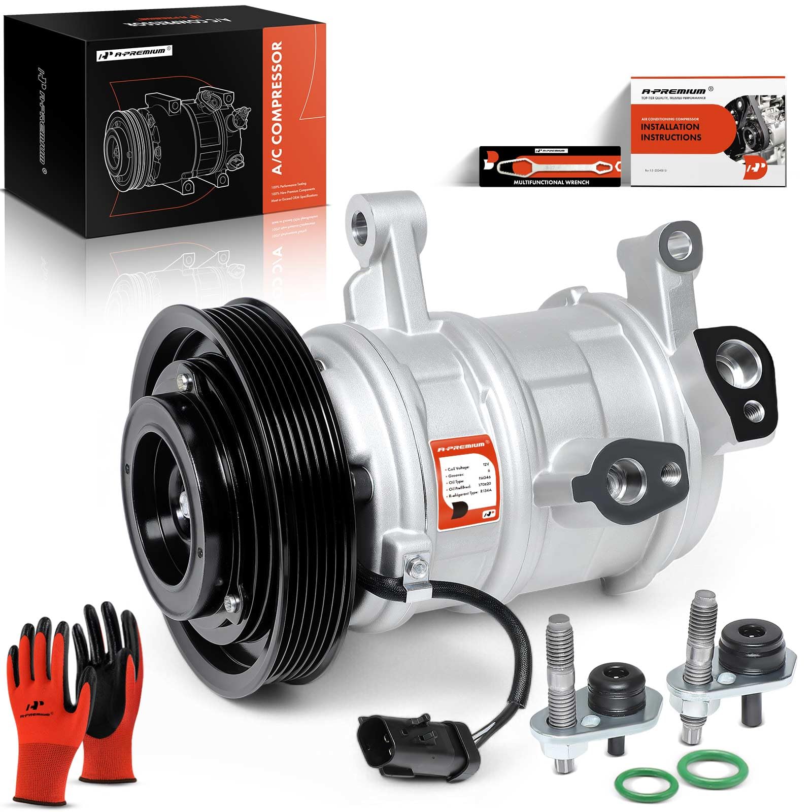 A-Premium Air Conditioner AC Compressor with Clutch Compatible with ...