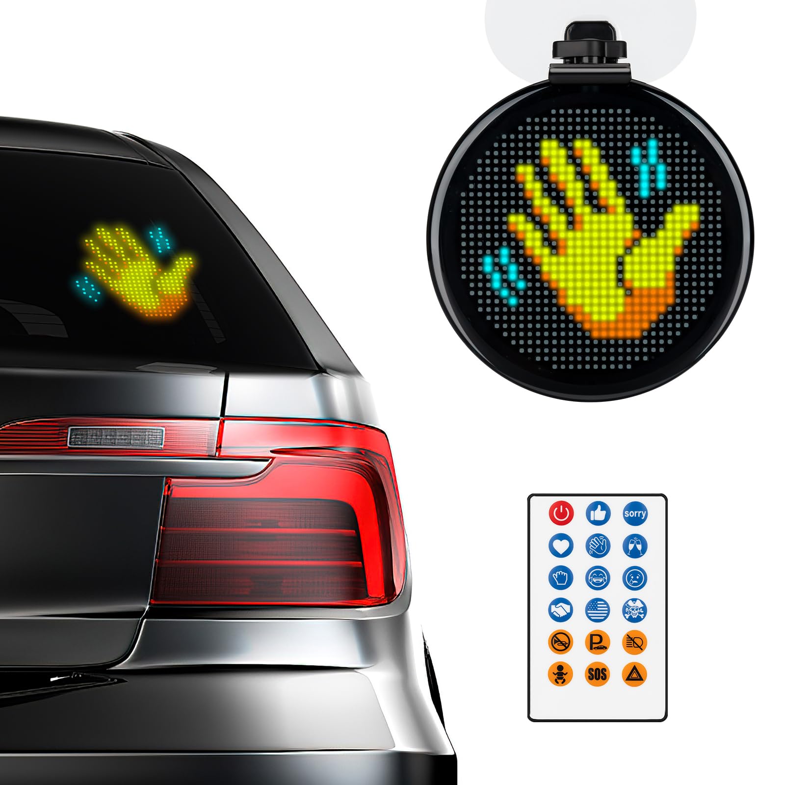Mua Gelrova LED Car Sign Finger Light with Remote, 17 Fun and Usable ...