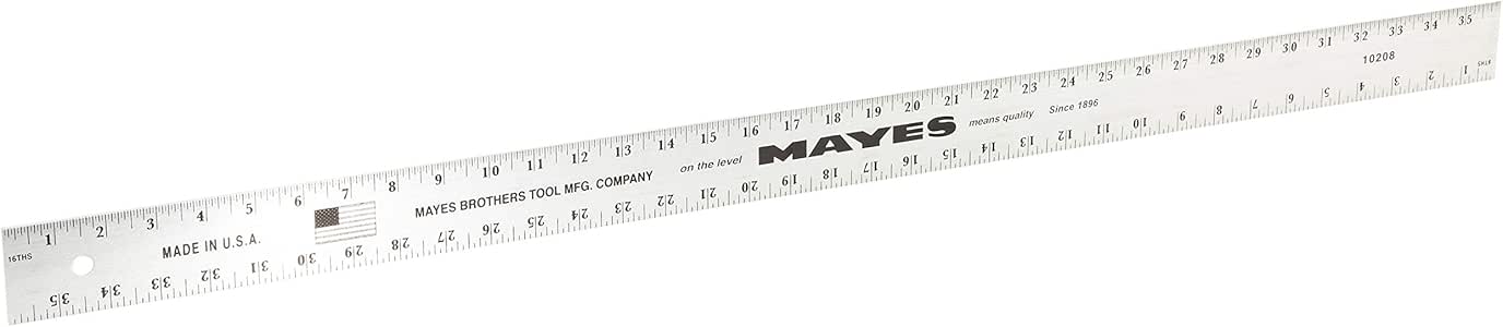 MAYES 10208 Straight Edge Aluminum Ruler, 36-Inch - Construction Rulers ...