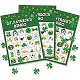 Moon Boat 32 Players St. Patrick’s Day Bingo Game Shamrock Party Favors ...