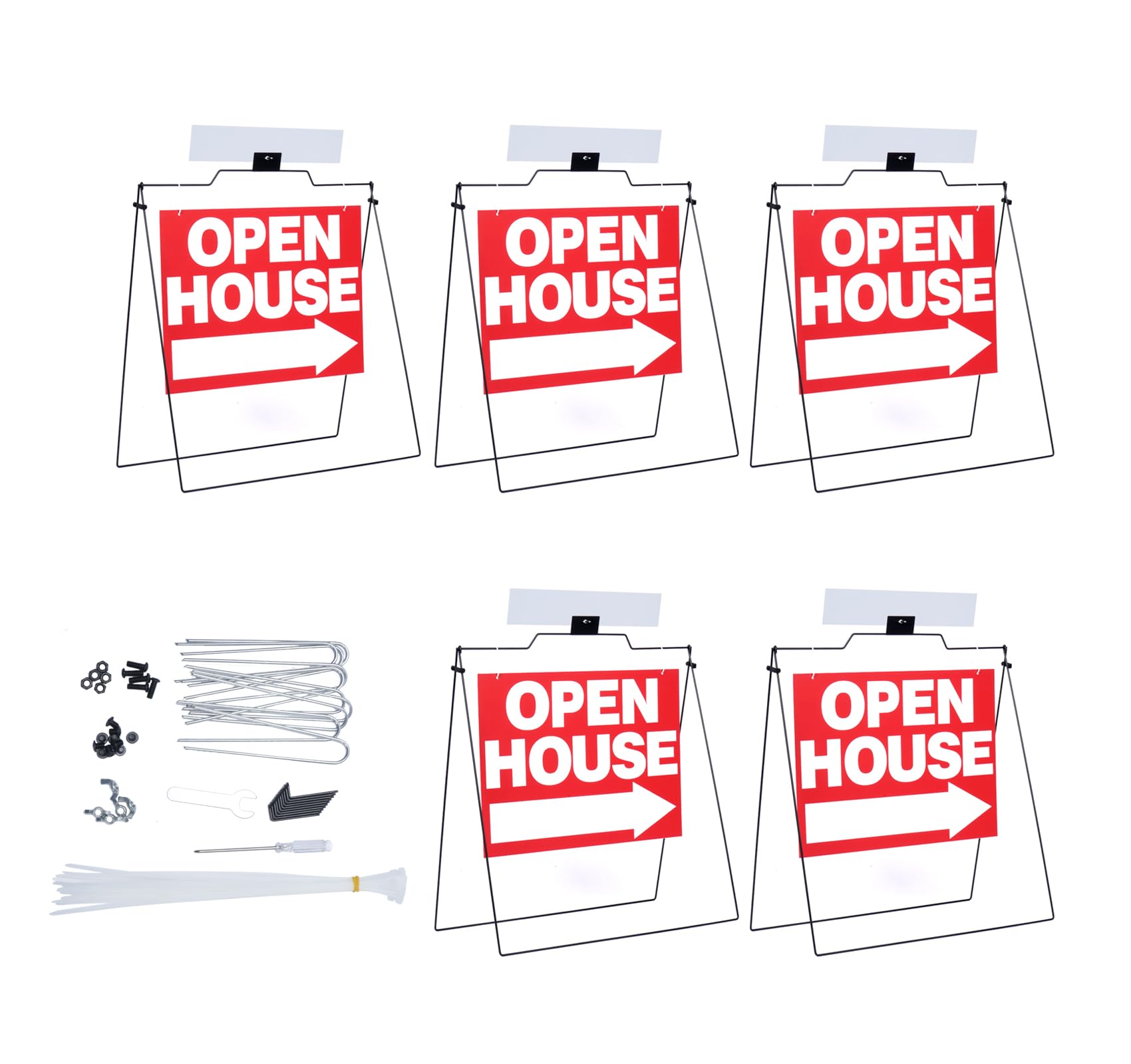 mopam 5 Pack 32'' x 28'' Open House Sign A Frame Stand, 5 Pack 24'' x ...