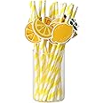 Amazon.com: Lemon Biodegradable Paper Straws，Lemon Birthday Party ...