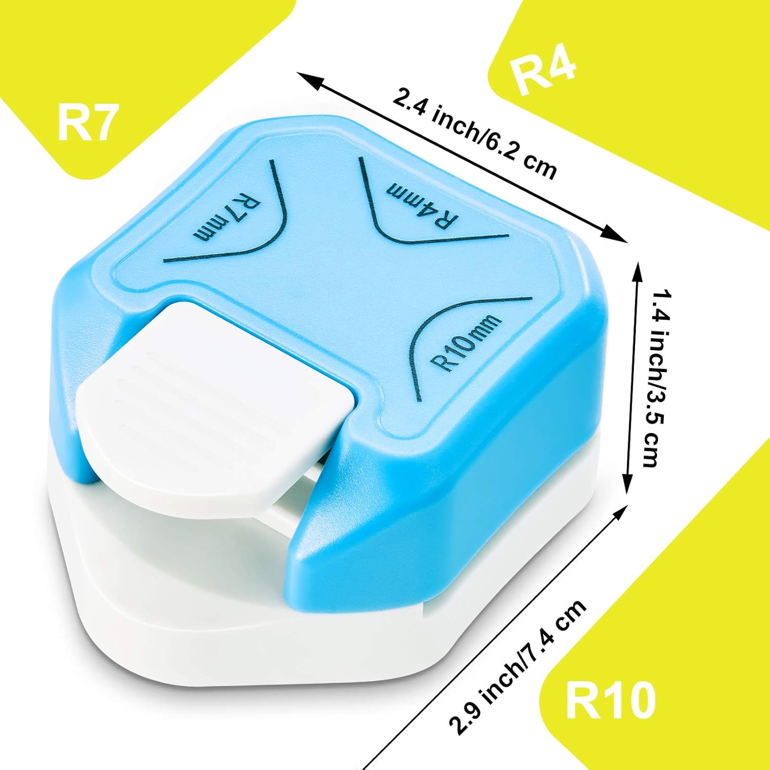 Corner Cutter 3 in 1 Corner Paper Punch Rounder R4mm, R7mm R10mm 3 Way ...