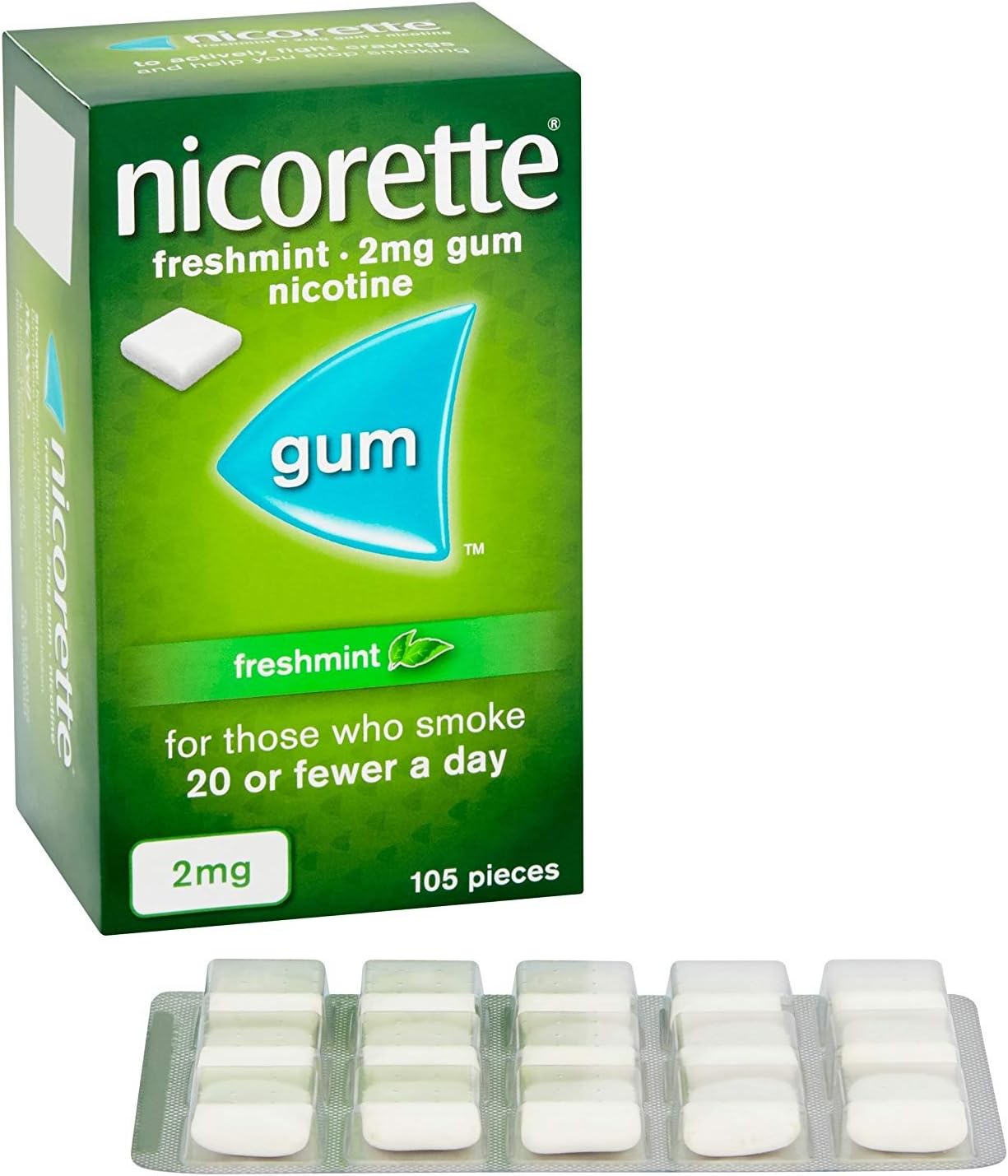 Nicorette Freshmint Gum 2mg - 105 Pieces: Amazon.co.uk: Health ...