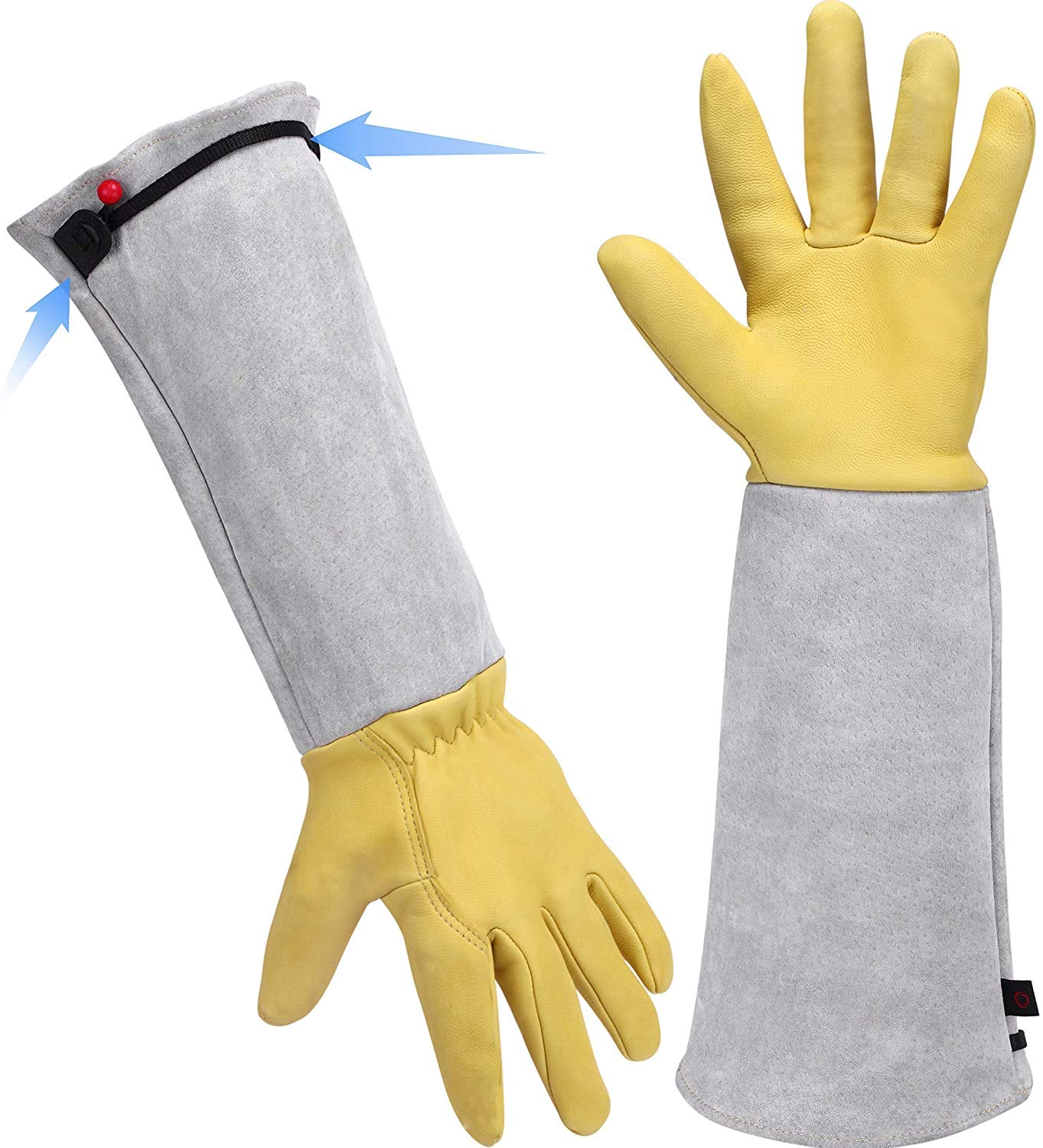 Long Leather Gardening Gloves Thorn Proof Gauntlet Gardener Pruning ...