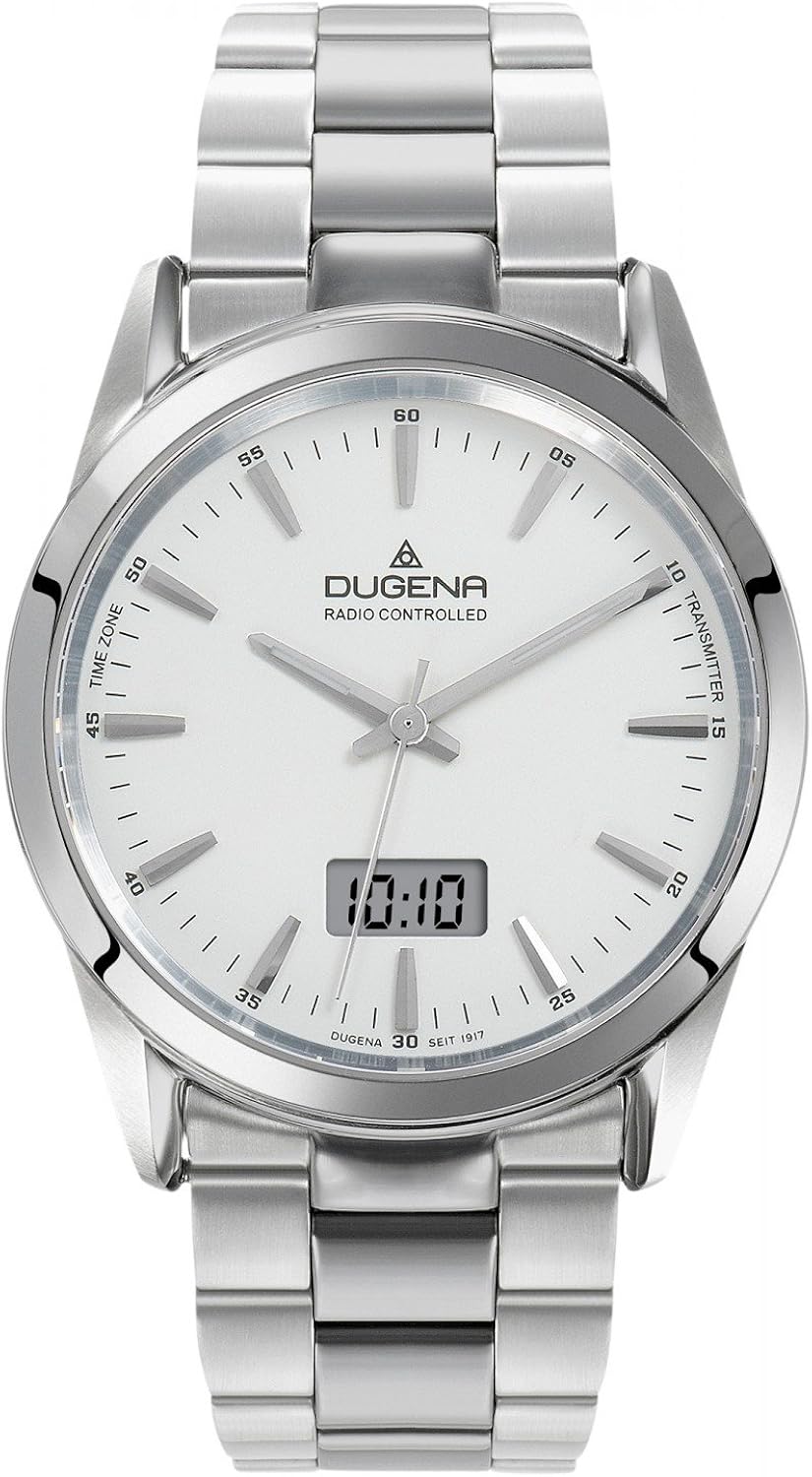 Dugena Herren-Armbanduhr Funk Analog - Digital Quarz Edelstahl 4460473 ...