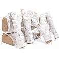 Amazon.com: Barton 6Pc Ceramic Log Set Birch Wood Style w/Stackable Gas ...
