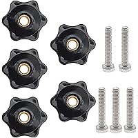 6 Star T Track Knobs and Bolts Kit, 5 Pack 6 Star Knobs 1/4 Inch 20 ...