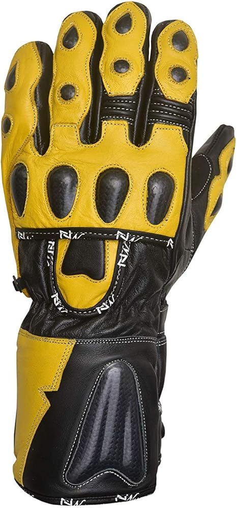 Amazon.com: Winter Leather Gloves Motorcycle Motorbike Racing Thermal ...