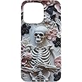 Amazon.com: iPhone 15 Pro Max Whimsigoth Skeleton - Pink - Black Floral ...