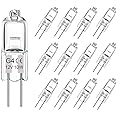 G4 Light Bulbs, 12 Pack Crystal Clear Halogen Bulb 2 Pin, Premium Quality 12V 10W JC T3 Bi-pin ...