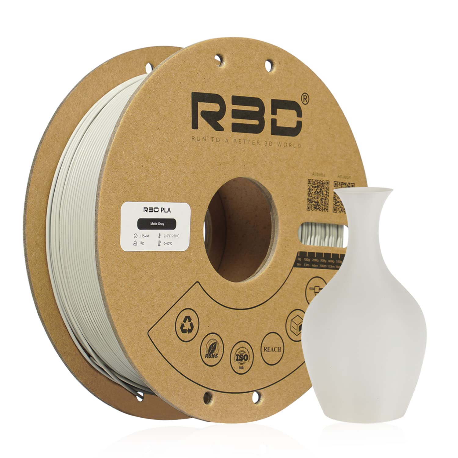 Mua PLA 3D Printer Filament Matte Gray Color, Dimensional Accuracy 1.75 ...