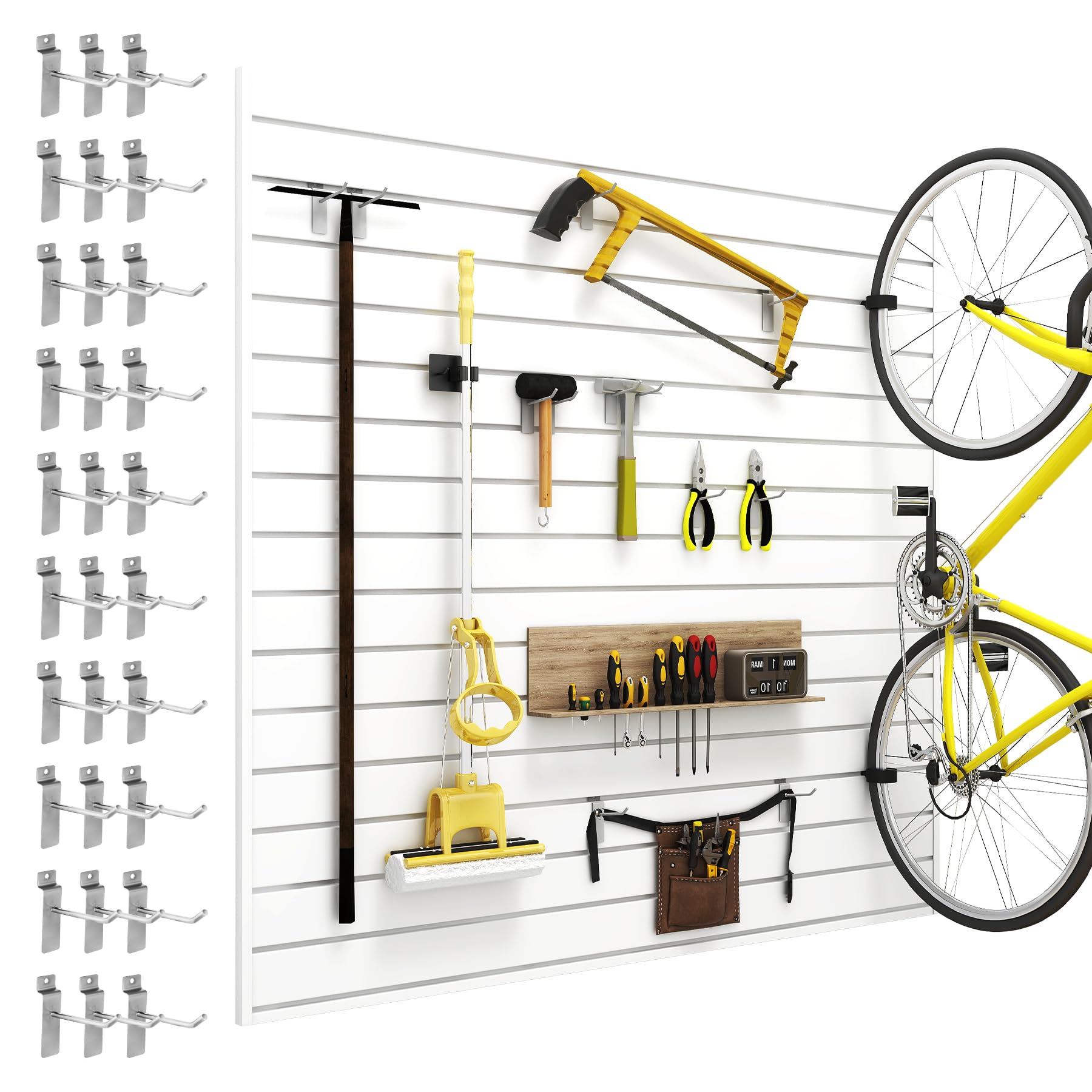 Neoaider Slatwall Panel 4 FT x 4 FT, Interlocking Slat Wall Paneling ...