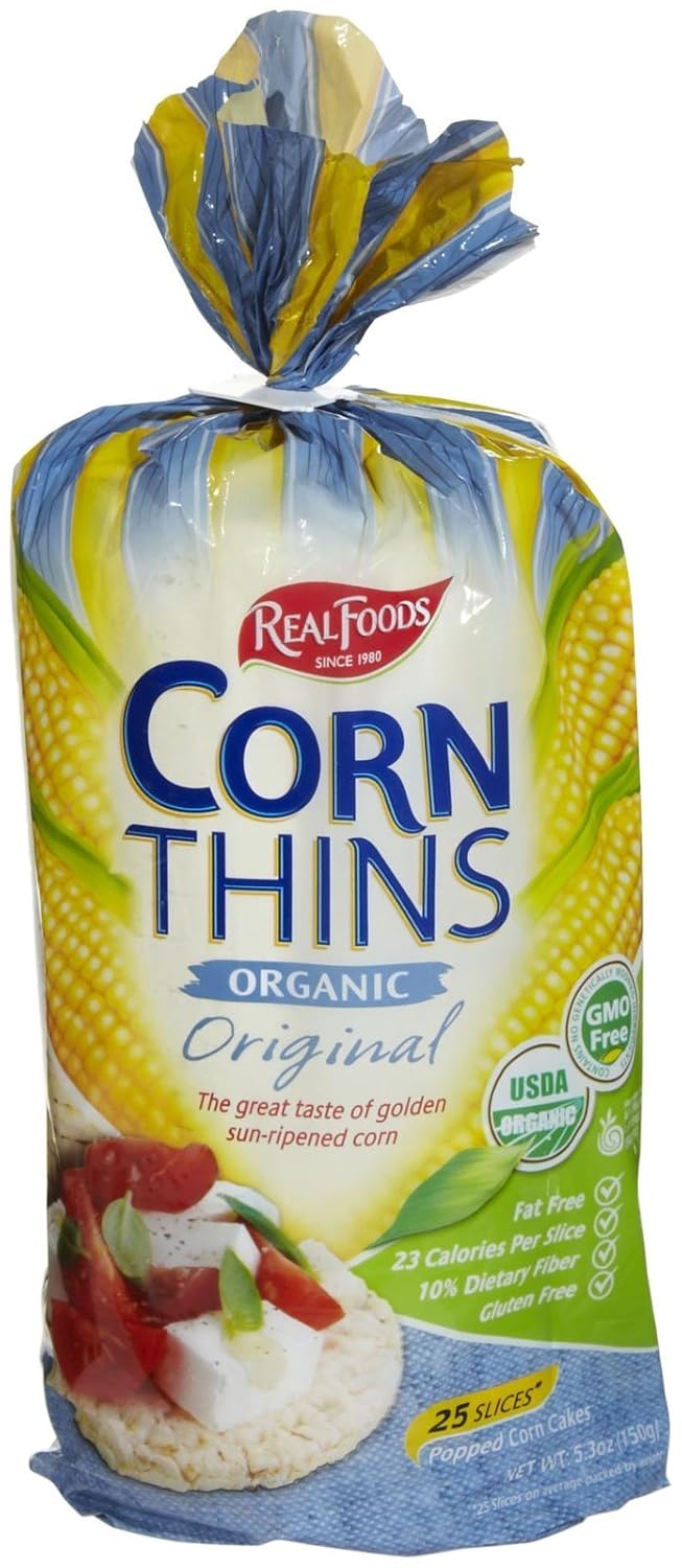 Real Foods Original Organic Corn Thins - 5.3 oz: Amazon.com: Grocery ...