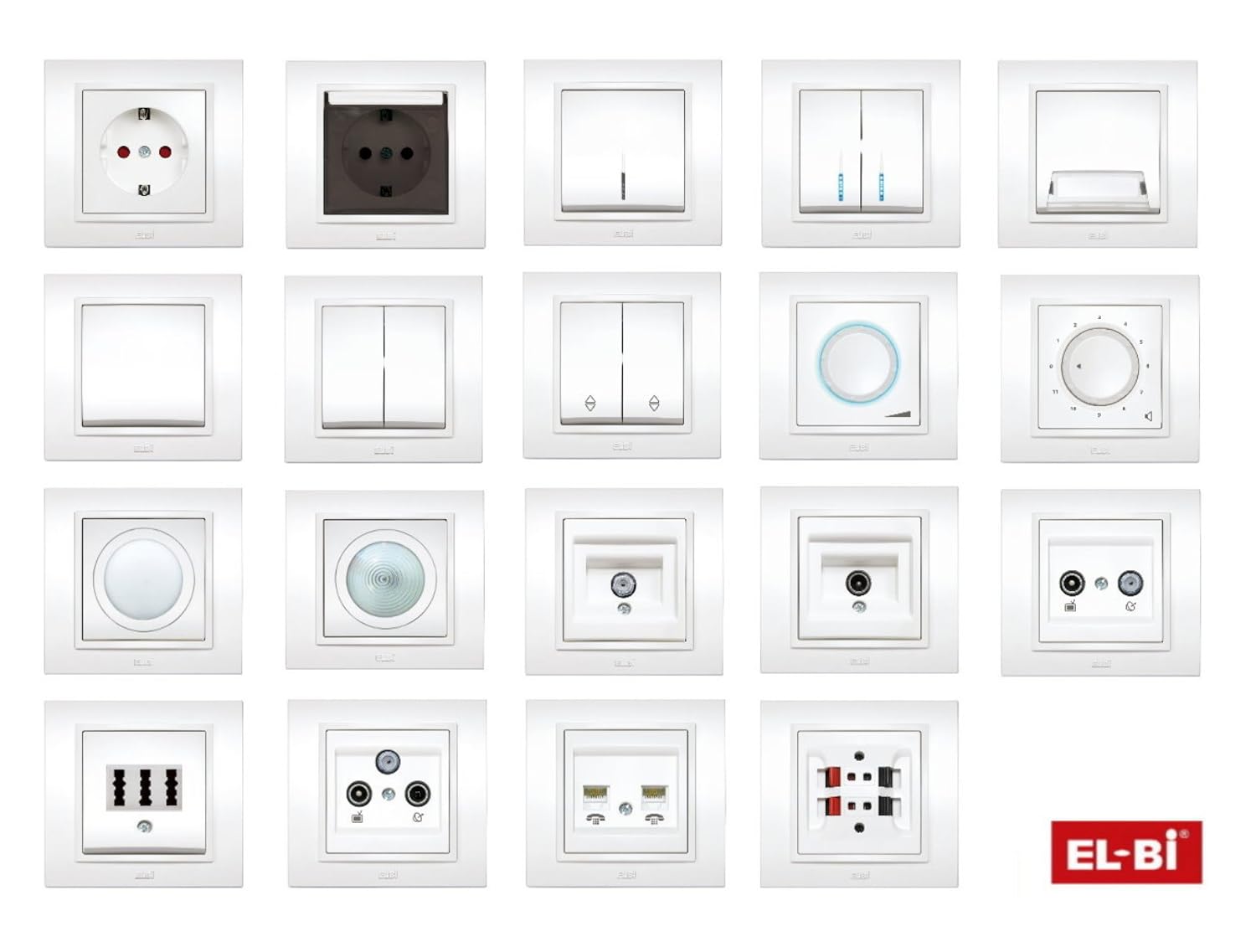 EL-BI Schalterserie ZENA naturweiss UP Schalterprogramm Schalter Serie Programm Steckdose weiss ...
