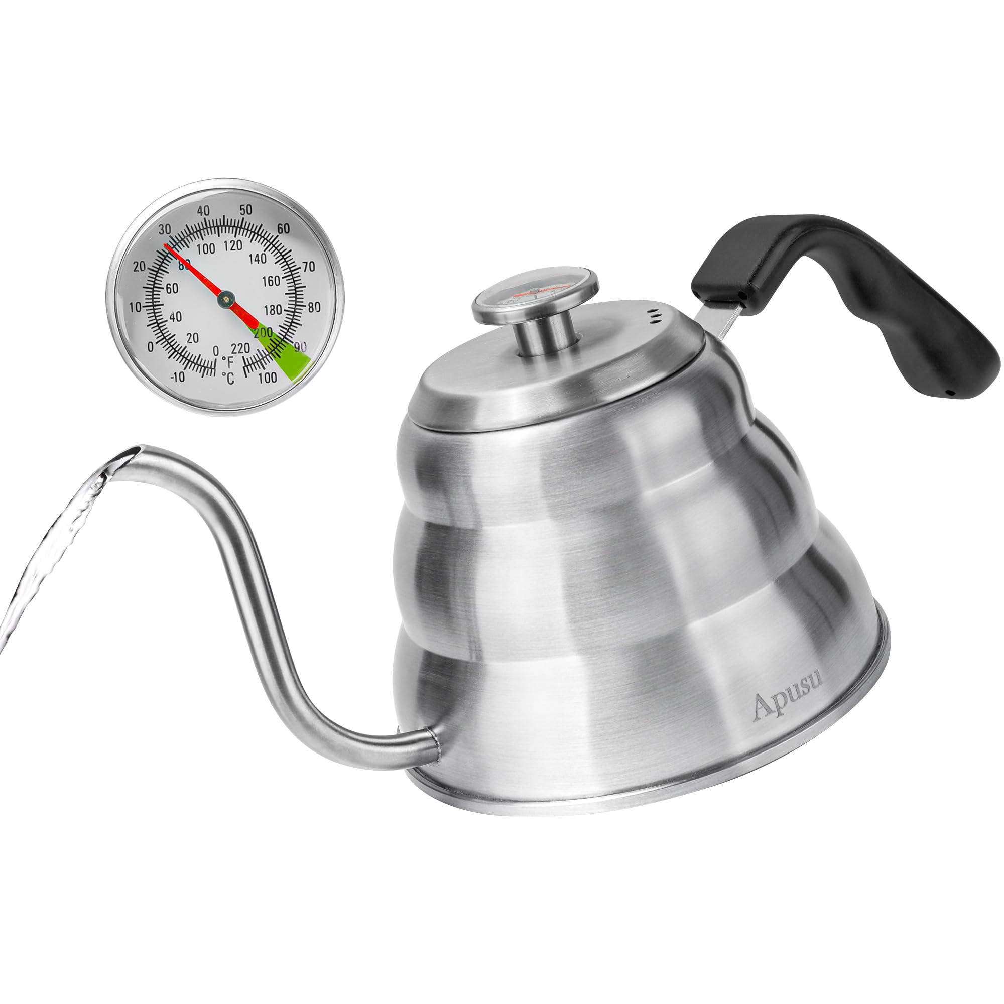 Tea Kettle with Thermometer Pot Black Stovetop Tea Kettle 28 oz 800ml ...