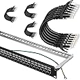 Amazon.com: Rapink Patch Panel 24 Port Cat6A Bundle with Patch Cables ...