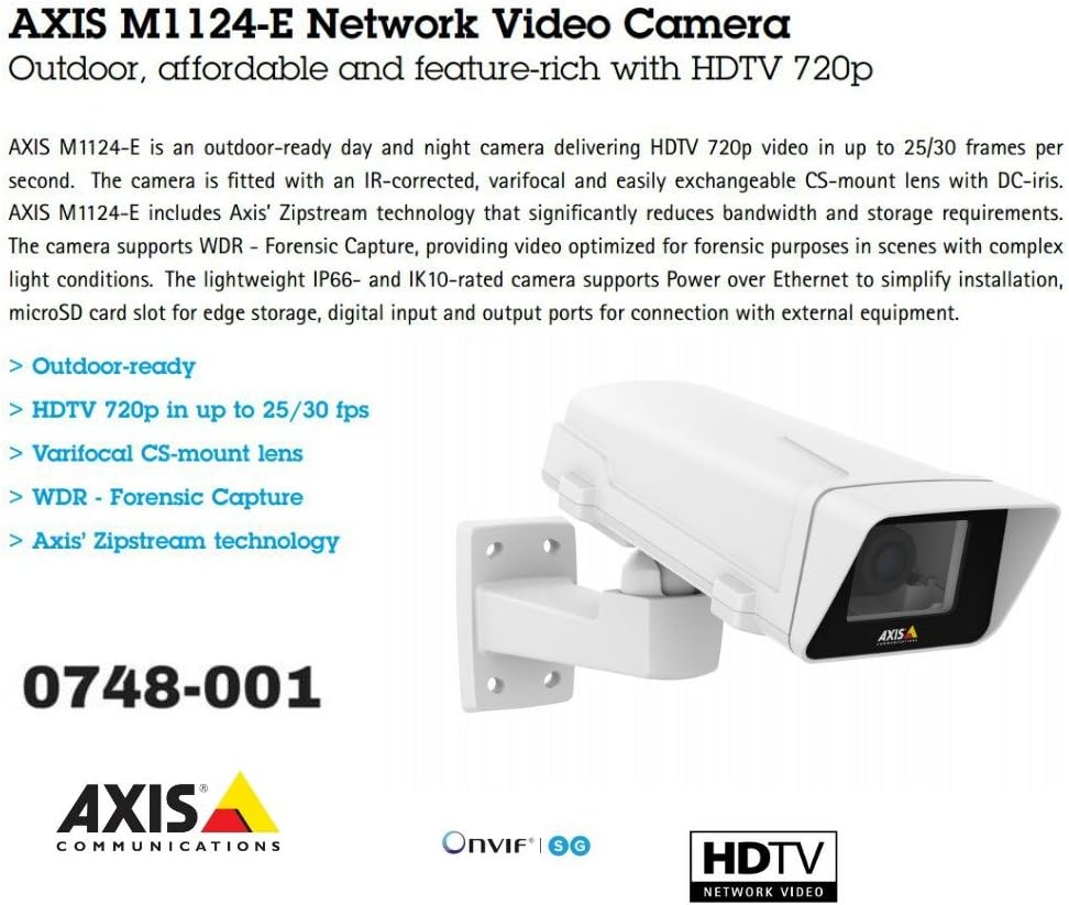 Amazon.com : Axis Communications M1124-E Network Camera - Color 0748-001 by Axis : Camera & Photo