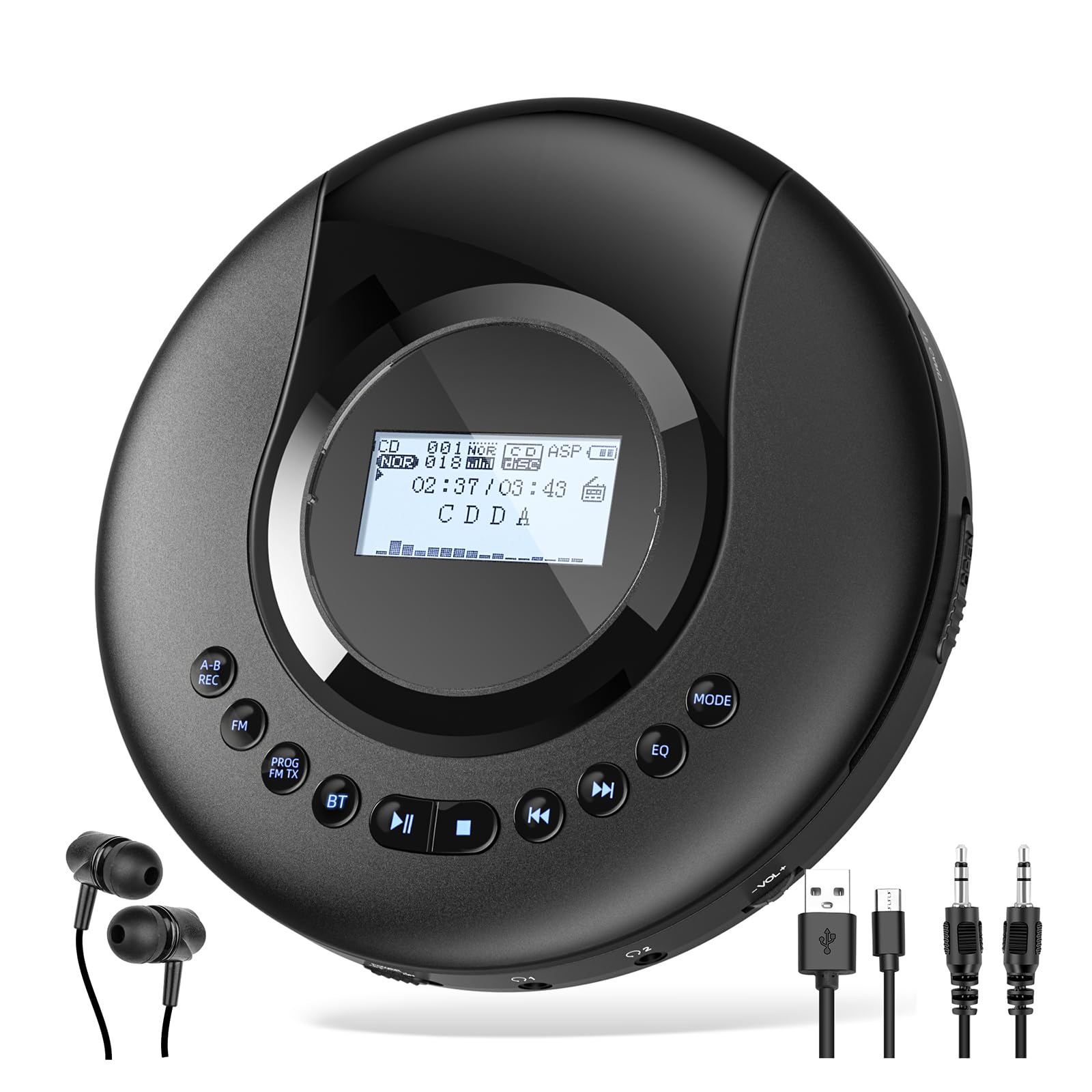 Mua CD Player, Bluetooth 5.2 Compatible, Portable CD Player (REC), CD ...