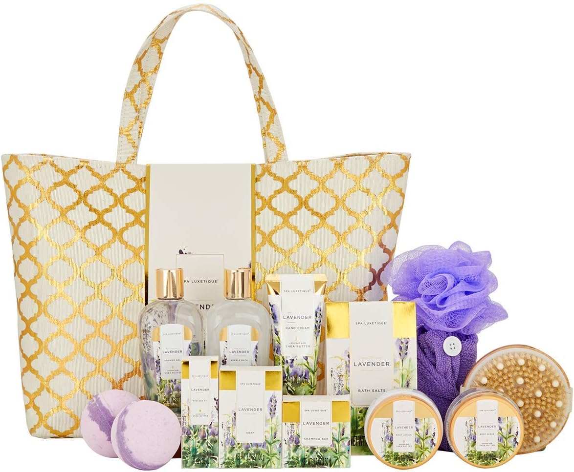 Spa Luxetique Lavender Spa Bath Gift Set, Luxurious 15pc Bath Gift Sets ...