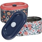 Amazon.com: Coloch 2 Pack Tin Cookie Snack Jars with Lid, Metal Biscuit ...