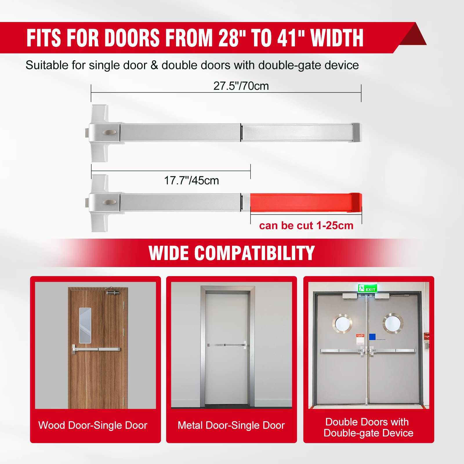 Mua PARTOL Panic Bars for Commercial Exit Doors - Stainless Steel Panic ...
