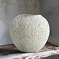 Amazon.com: Rustic White Ceramic Vase Farmhouse Round Flower Clay ...