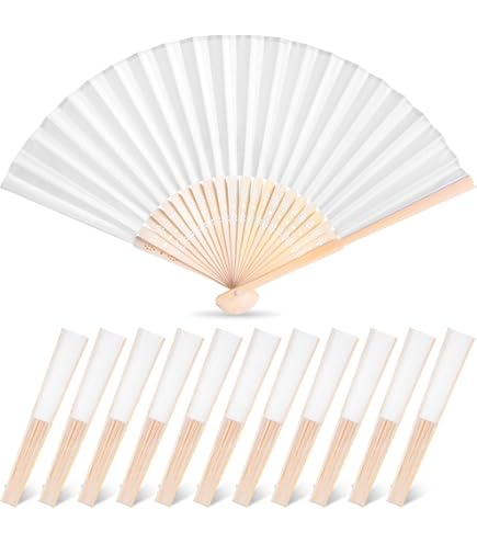 Wedding Paper Fans 60 Pack White Round Wedding Fans - Blank Paper ...