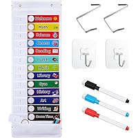 Amazon.com: Daily Schedule Pocket Chart White Class Schedule Pocket ...