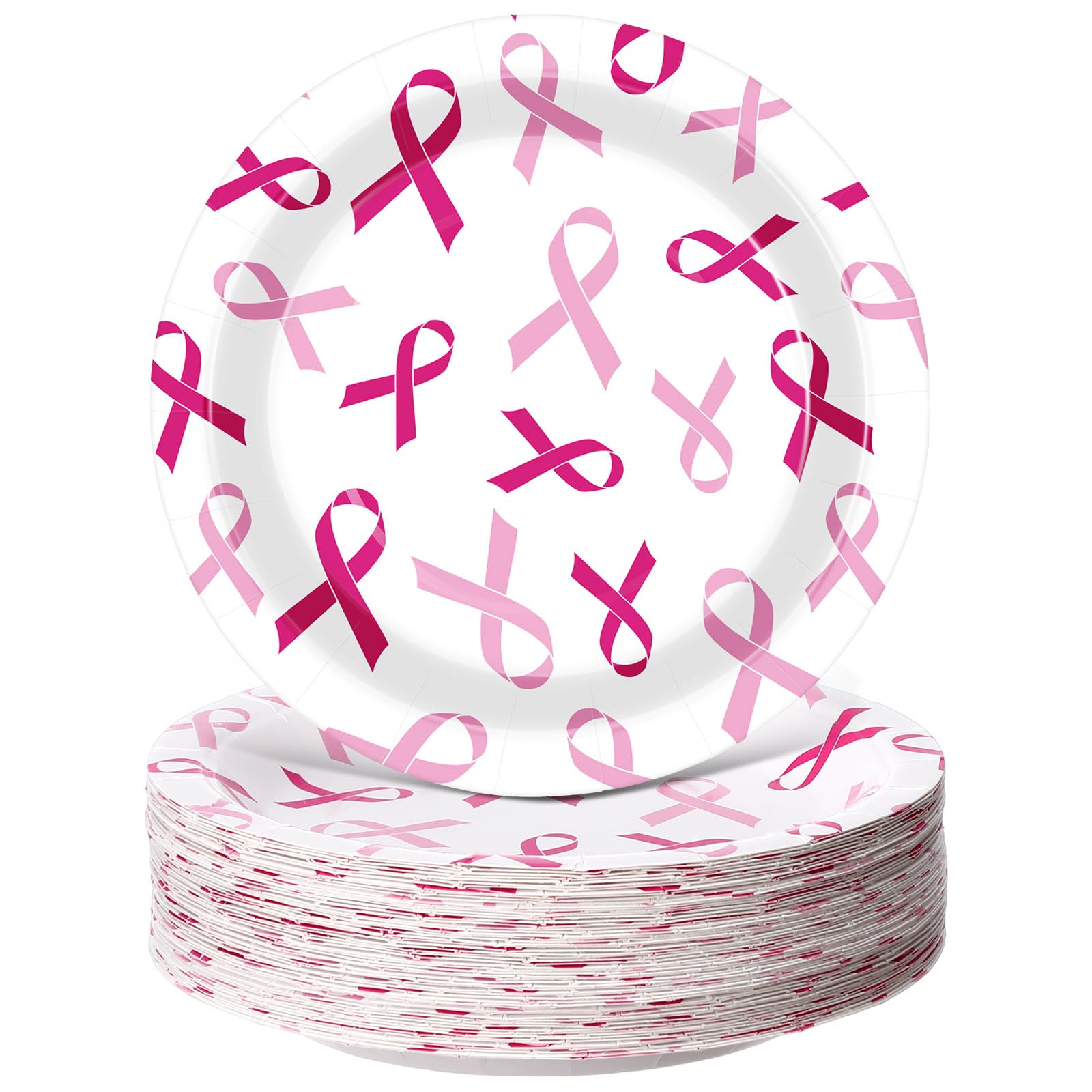 Umigy 120 Pieces 7 Inch Breast Cancer Awareness Paper Plates ...