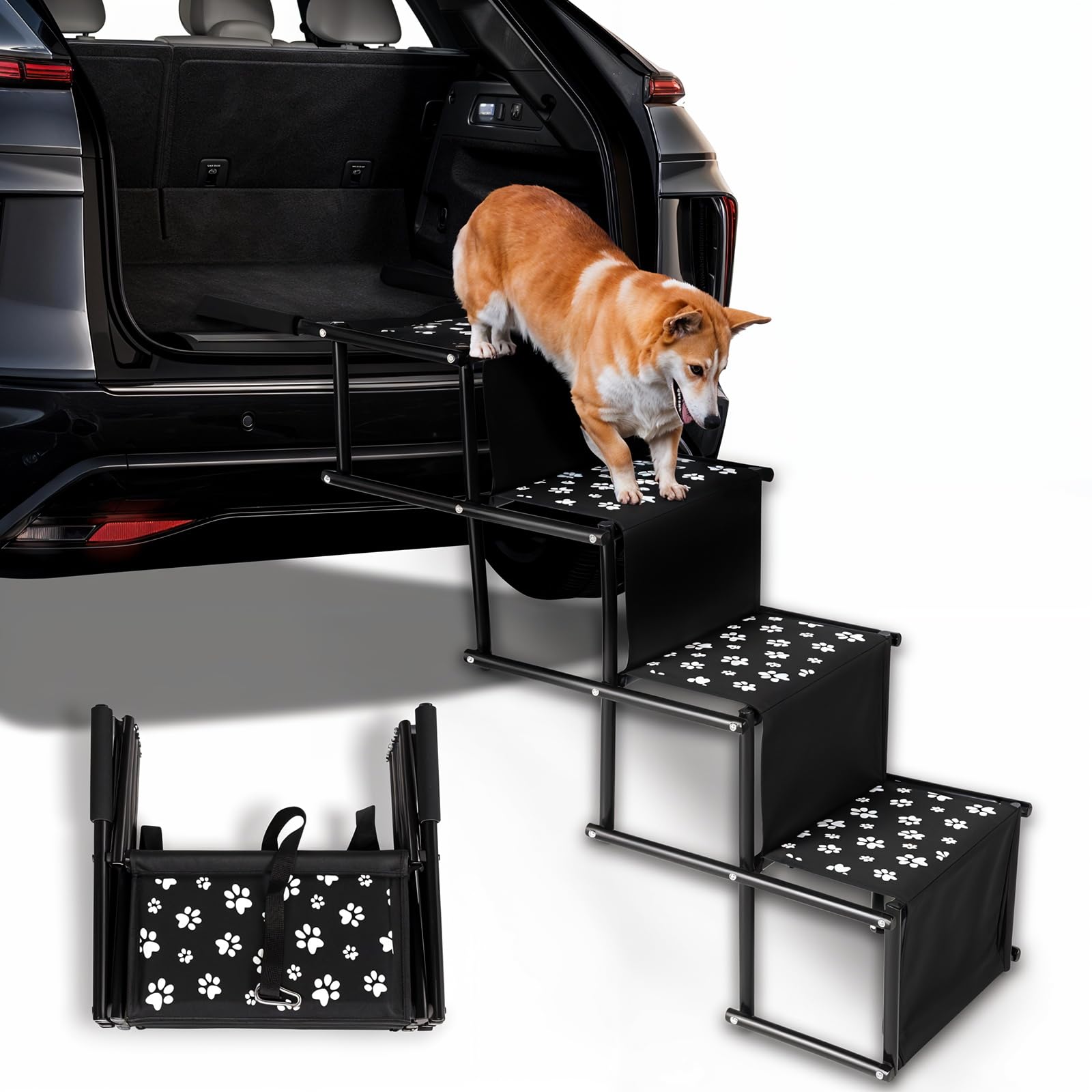 Sepnine Dog Car Stair for Car, Foldable Dog Ramp for Large Dogs for ...