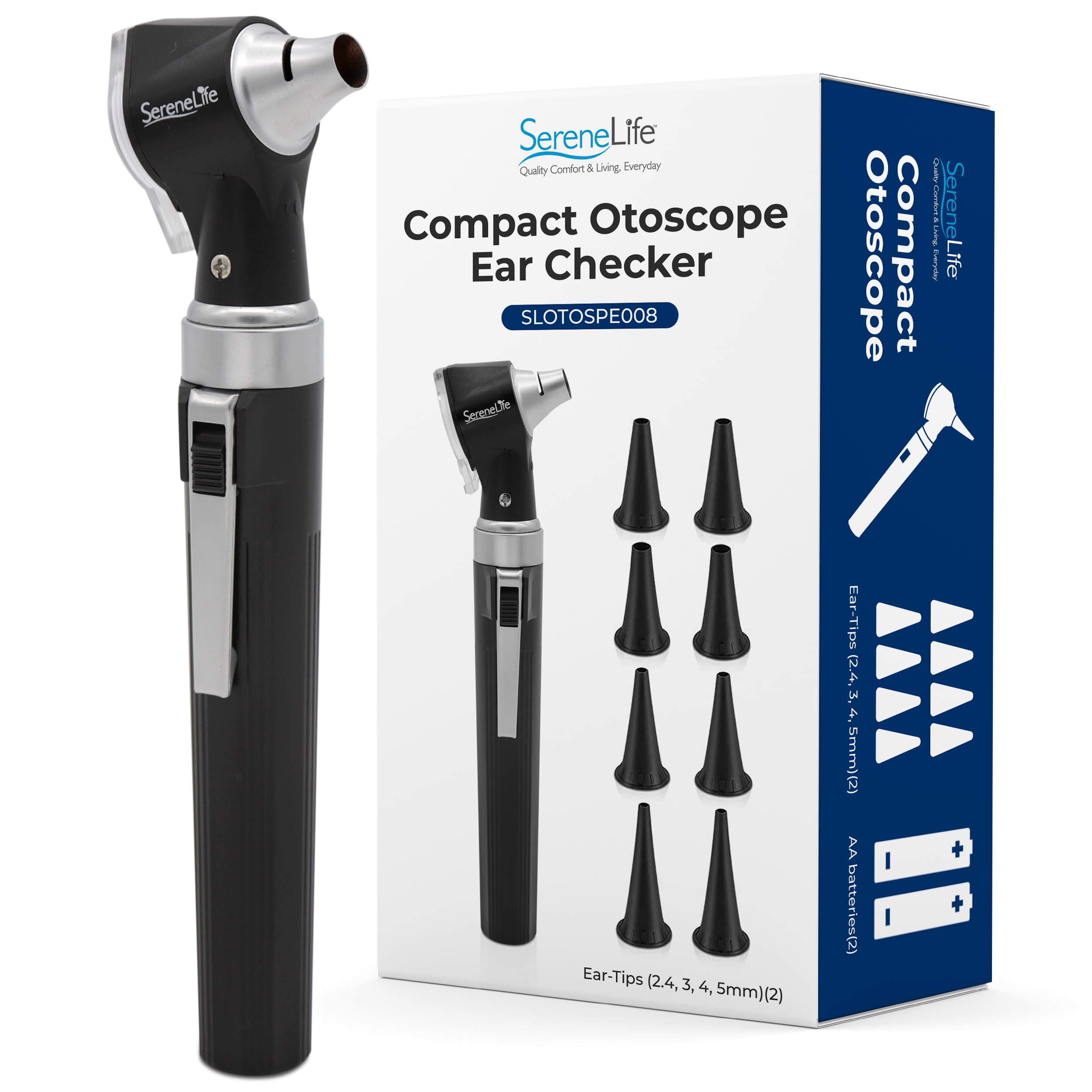 SereneLife Fiber Optic Otoscope/Auriscope | Home Ear Inspection DIY ...