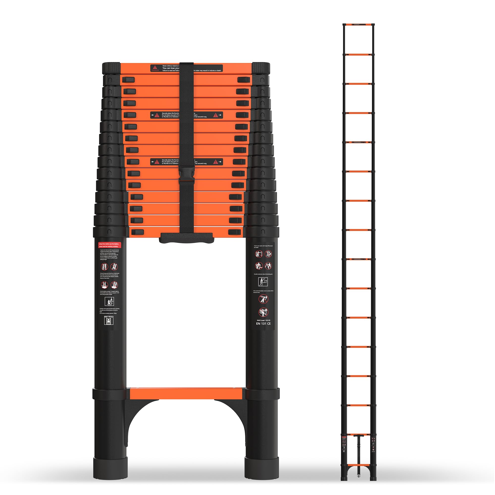 SINMEIRUN 20.3FT Telescoping Ladder, Portable Extension Folding Ladder ...