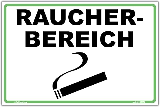 Schild"Raucherbereich" Hinweisschild 450x300 mm stabile ...