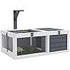 PawHut Tortoise Habitat, Wooden Tortoise House, Indoor Outdoor Tortoise ...