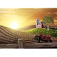 Amazon.com : BELECO 15x8ft Fabric Countryside Farm Scene Photography ...