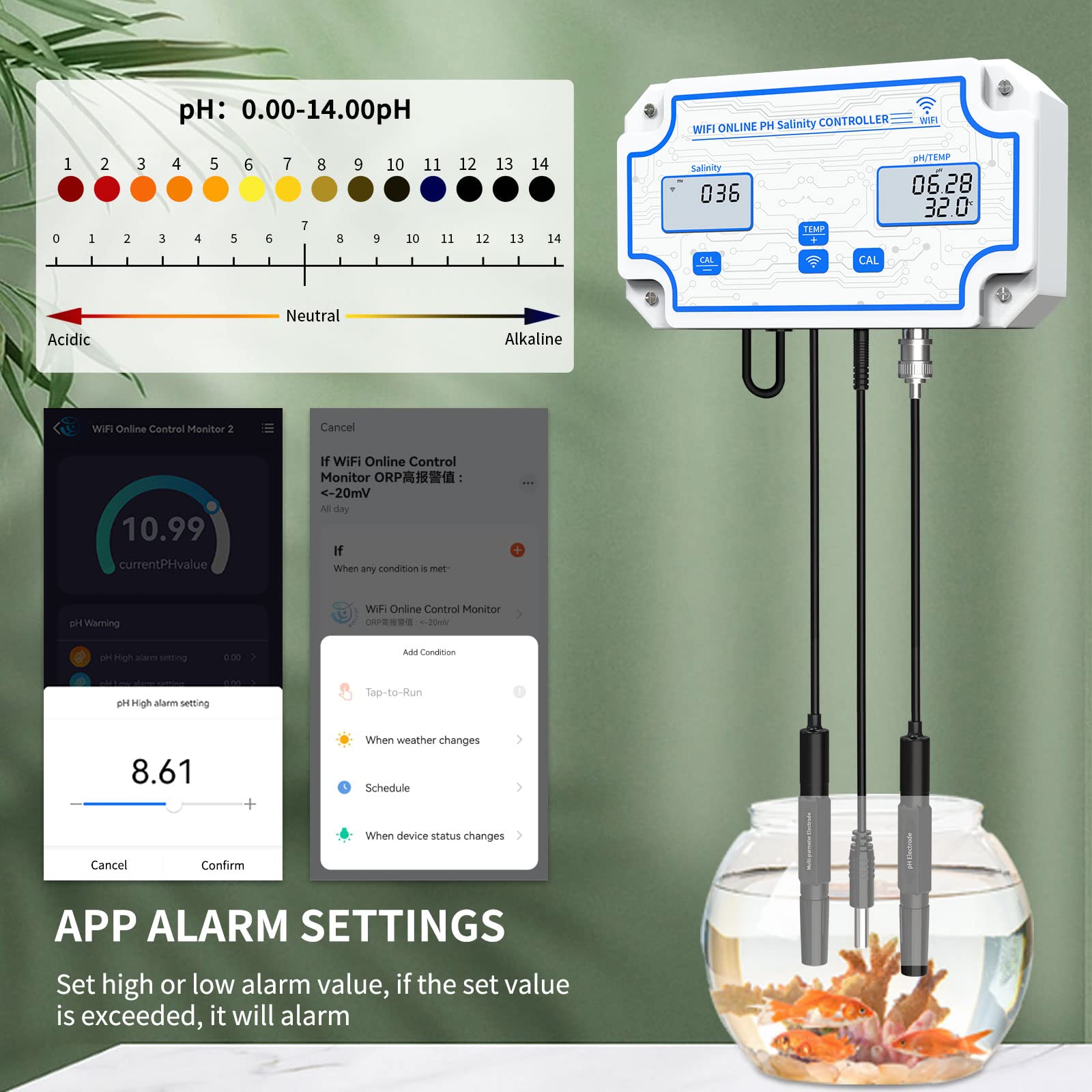 Mua RCYAGO WiFi Tuya pH Monitor, 3 in 1 pH Salinity Temperature ...