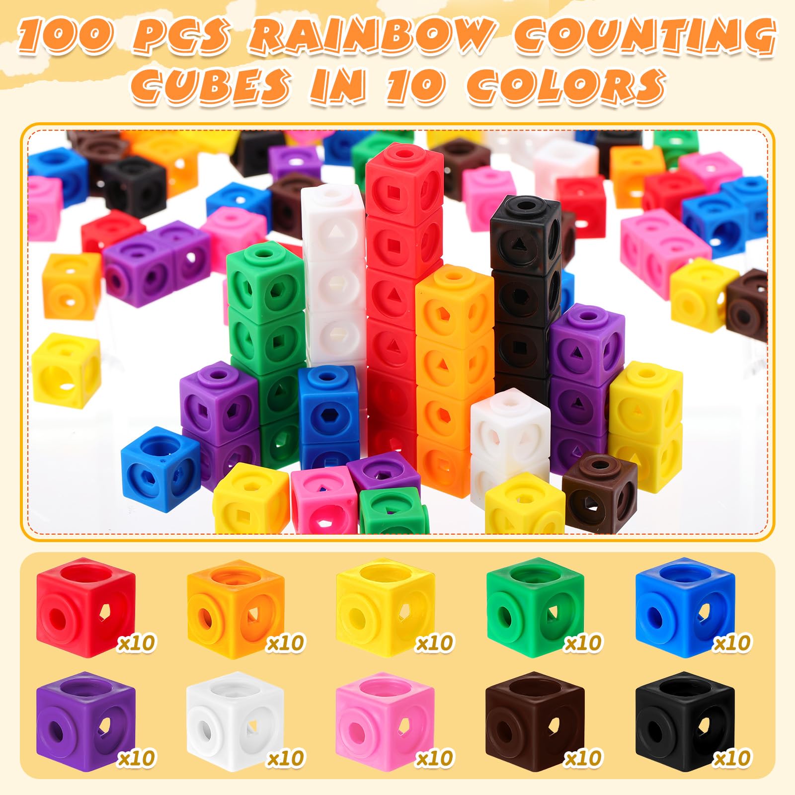 Mua Sonwyoung 119 Pcs Linking Cubes with Activity Cards Linking Cubes ...