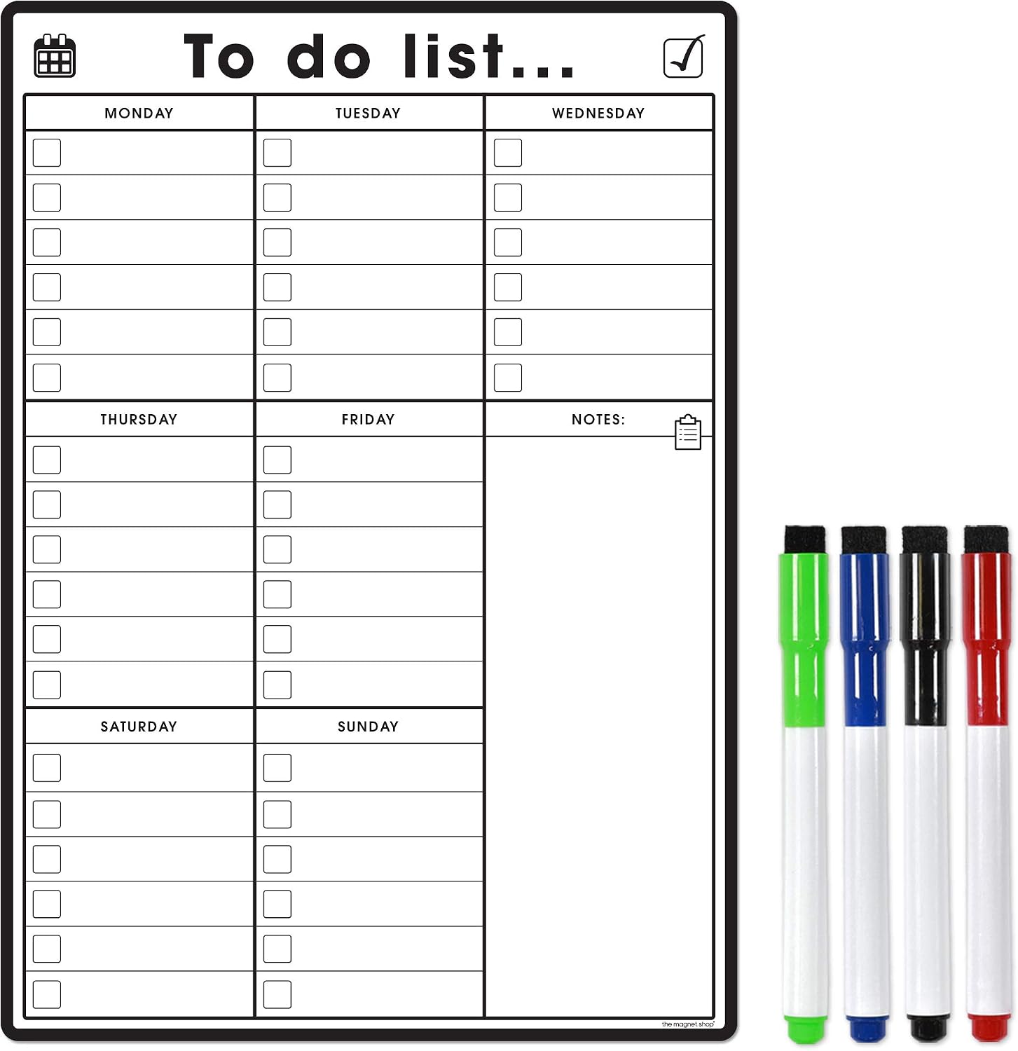 Magnetic Planner With Pens TMS A4 Magnetic To-Do List & Weekly Planner ...