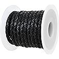 Amazon.com: GENIQUE Real/Genuine Round Braided Leather Cord String Rope ...