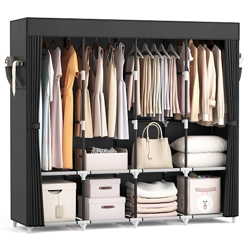 VTRIN Portable Closet for Hanging Clothes 67 Inch Wide Large Capacity ...