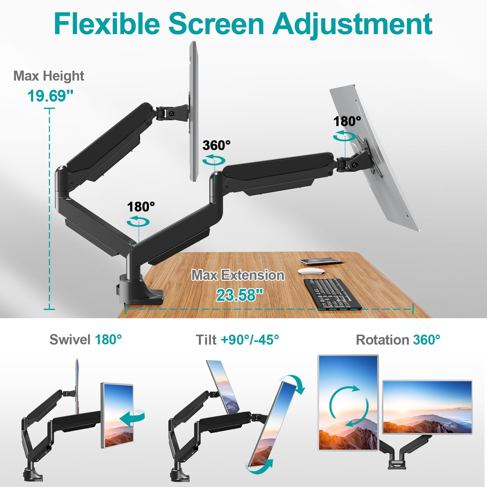 Mua MOUNT PRO Dual Monitor Stand for Max 43 Inch Ultrawide Computer ...