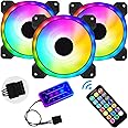 3 Pack RGB Case Fans, 120mm Ultra-Quiet RGB Chassis Cooling Fans ...
