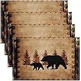Amazon.com: jejeloiu Bear Placemats Set of 4,Wild Animal Table Place ...