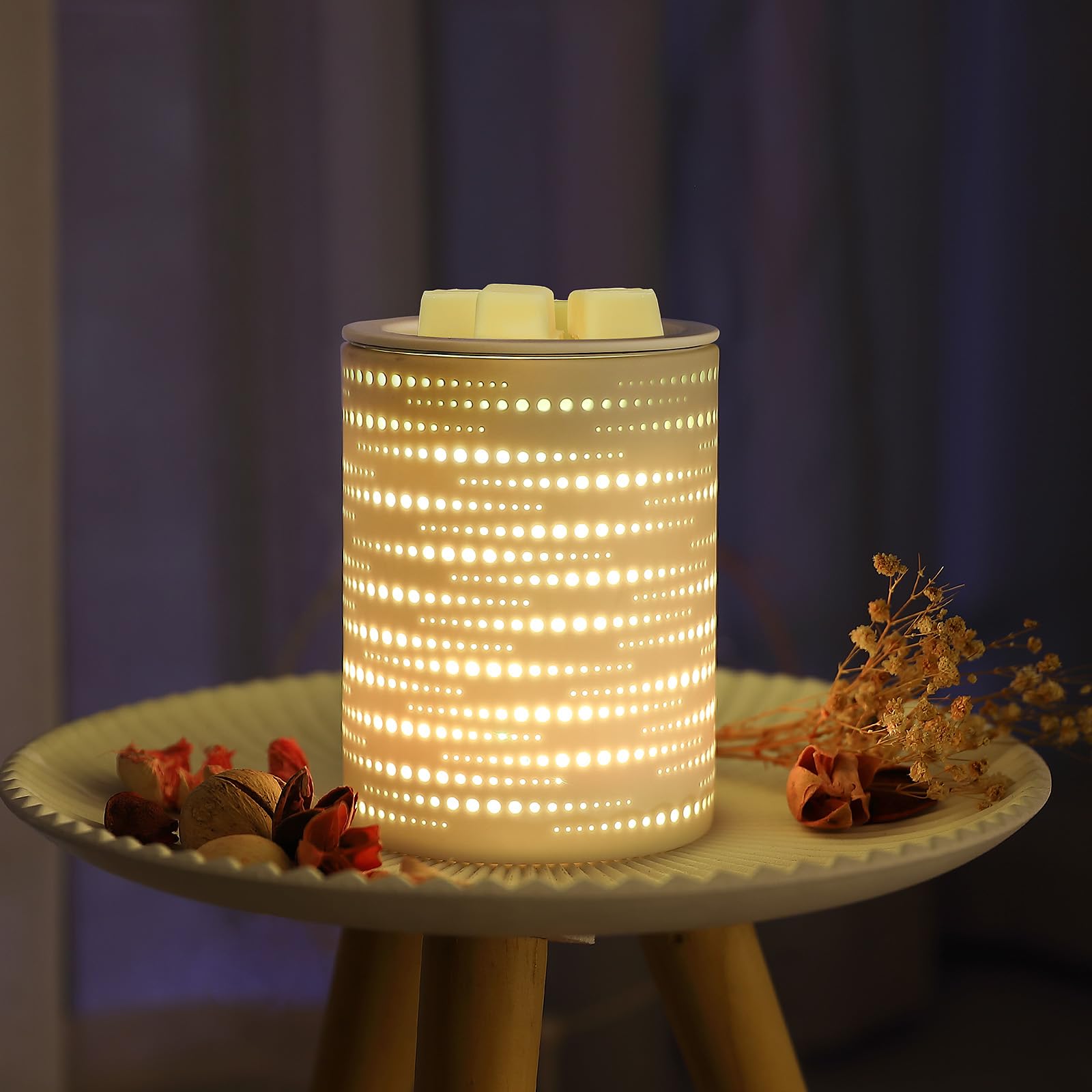 Enaroma Wax Melt Warmer Ceramic Oil Burner with Timer Electric Candle ...